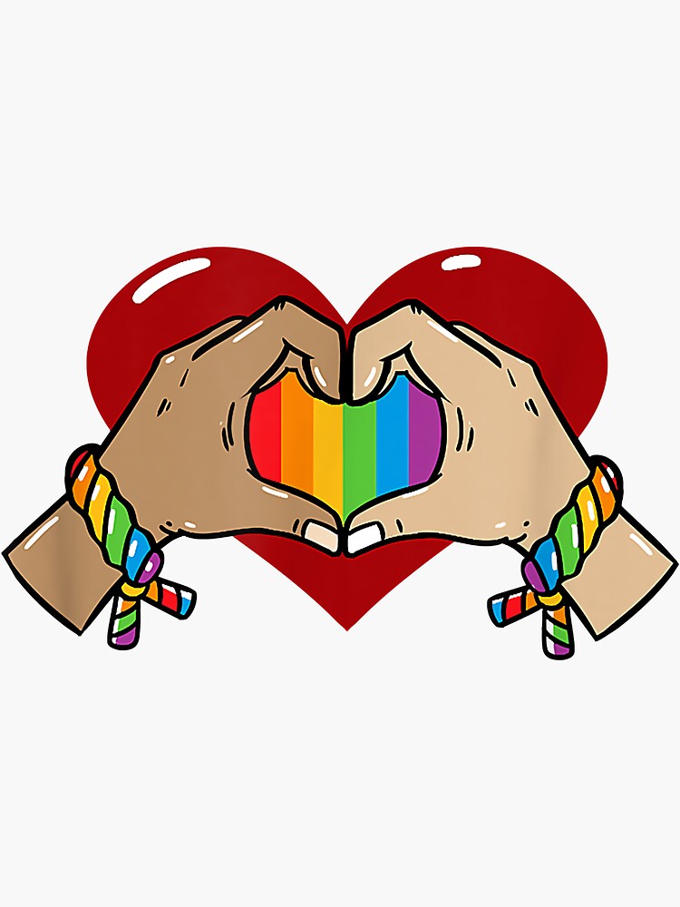 Gay Pride Lgbt Rainbow Flag Heart Unity Sticker For Sale By