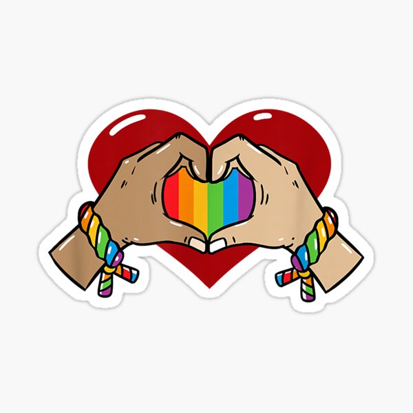 Gay Pride Lgbt Rainbow Flag Heart Unity Sticker For Sale By