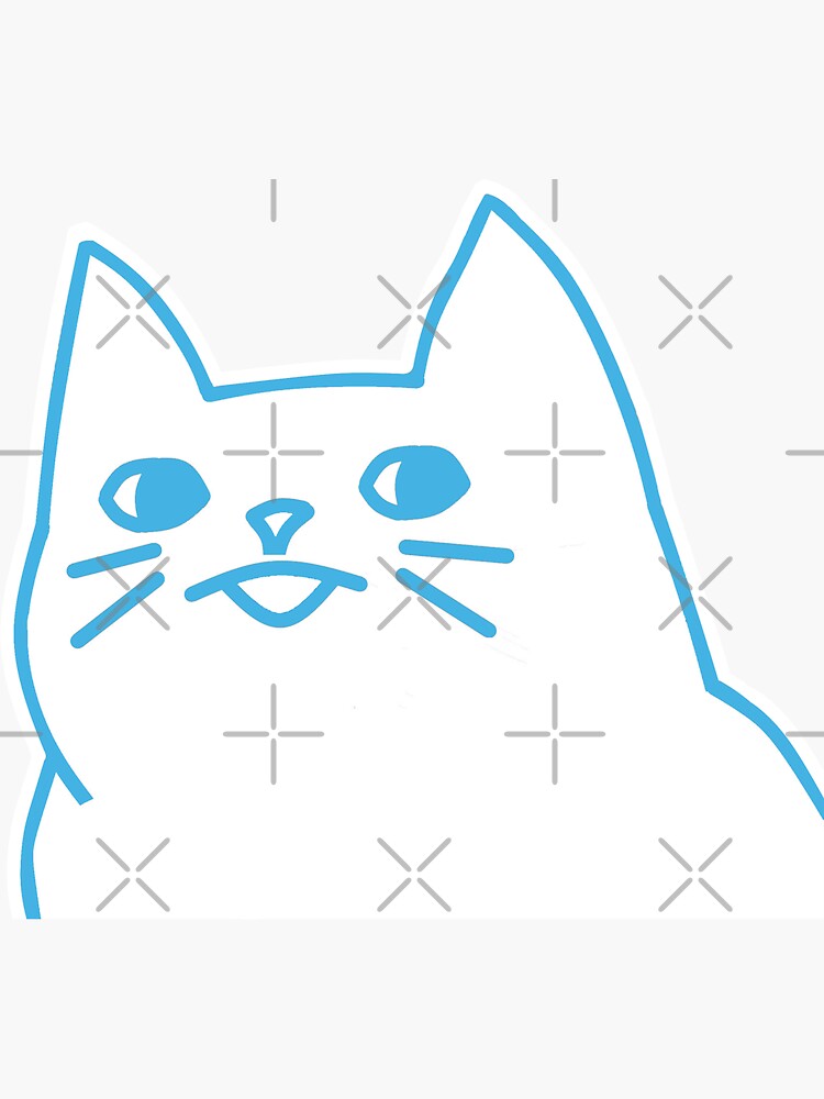 "Japanese Blue Cat Logo" Sticker for Sale by BlueCatFish | Redbubble