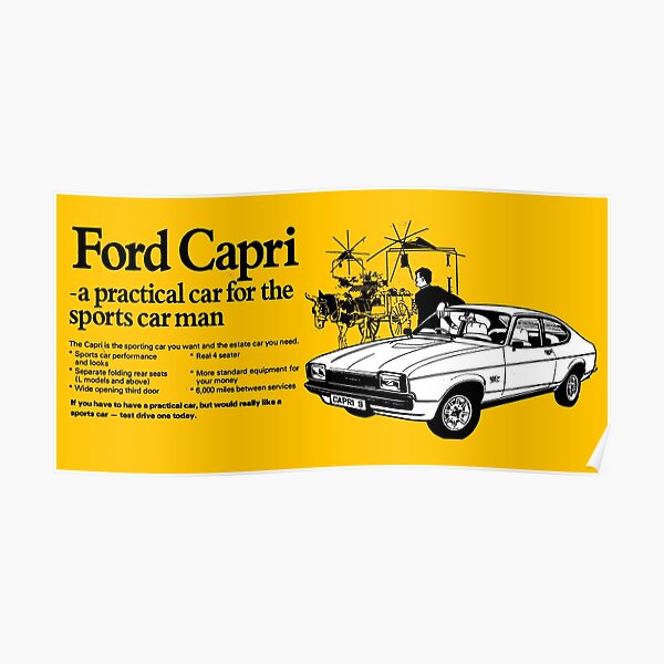 "FORD CAPRI - ADVERT" Poster for Sale by ThrowbackM3 | Redbubble