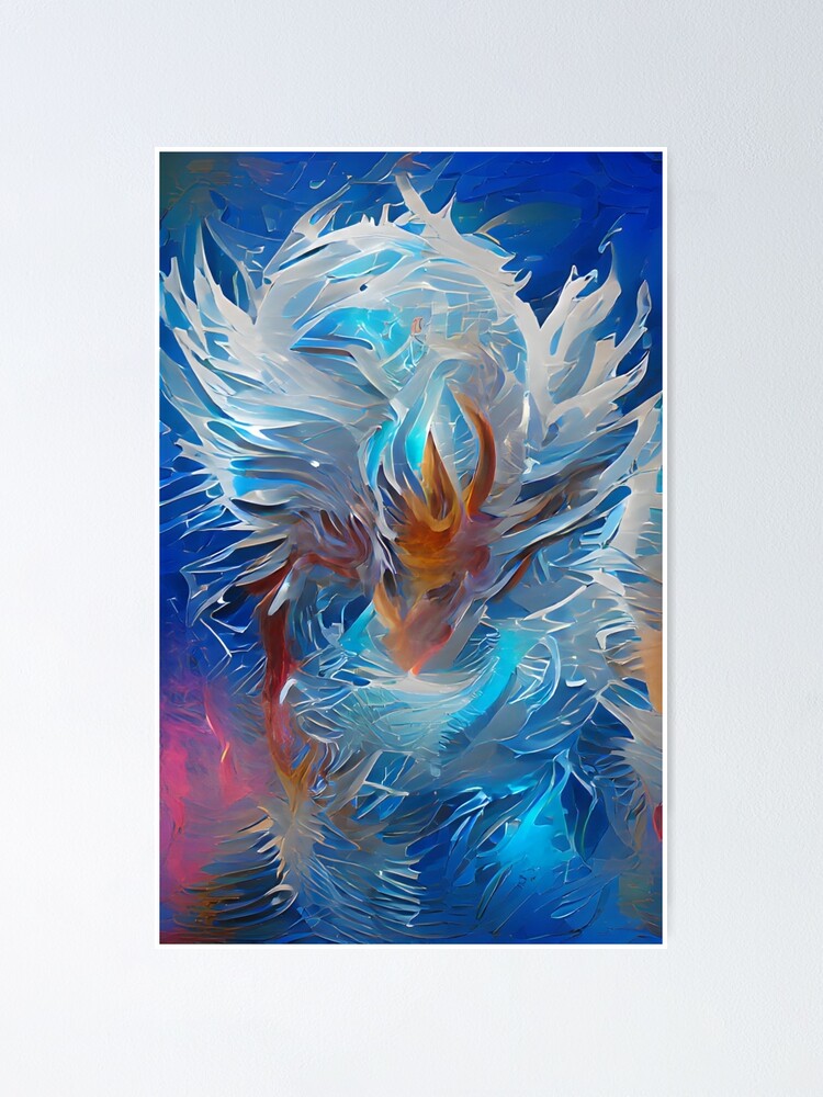 "Ice Phoenix | Artificial Inteligence Generated Art" Poster for Sale by ...