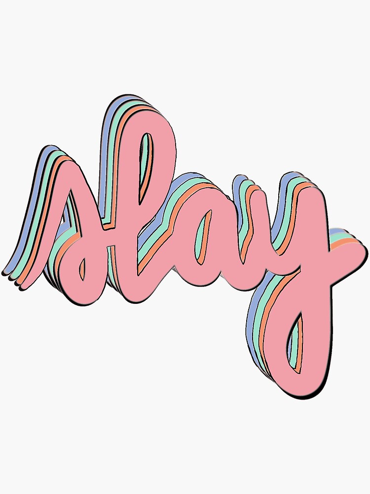 ""slay" bubble text in pastel" Sticker for Sale by patternise | Redbubble