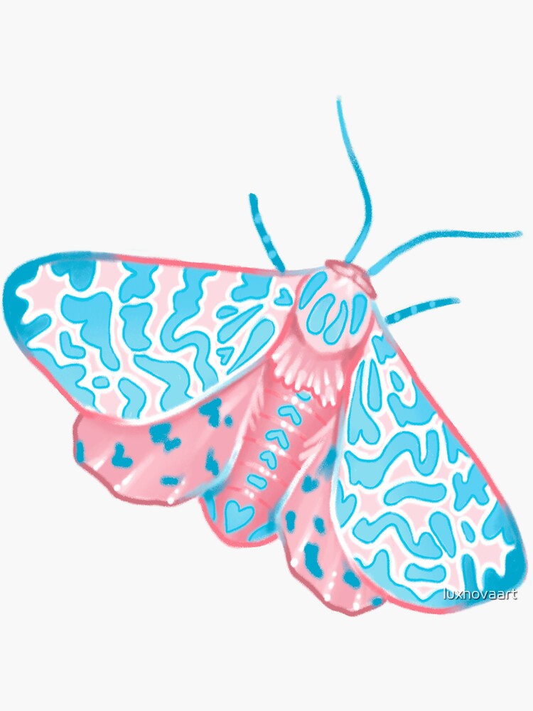 "Trans Pride Moth Painted Tiger Moth LGBTQ+" Sticker for Sale by ...