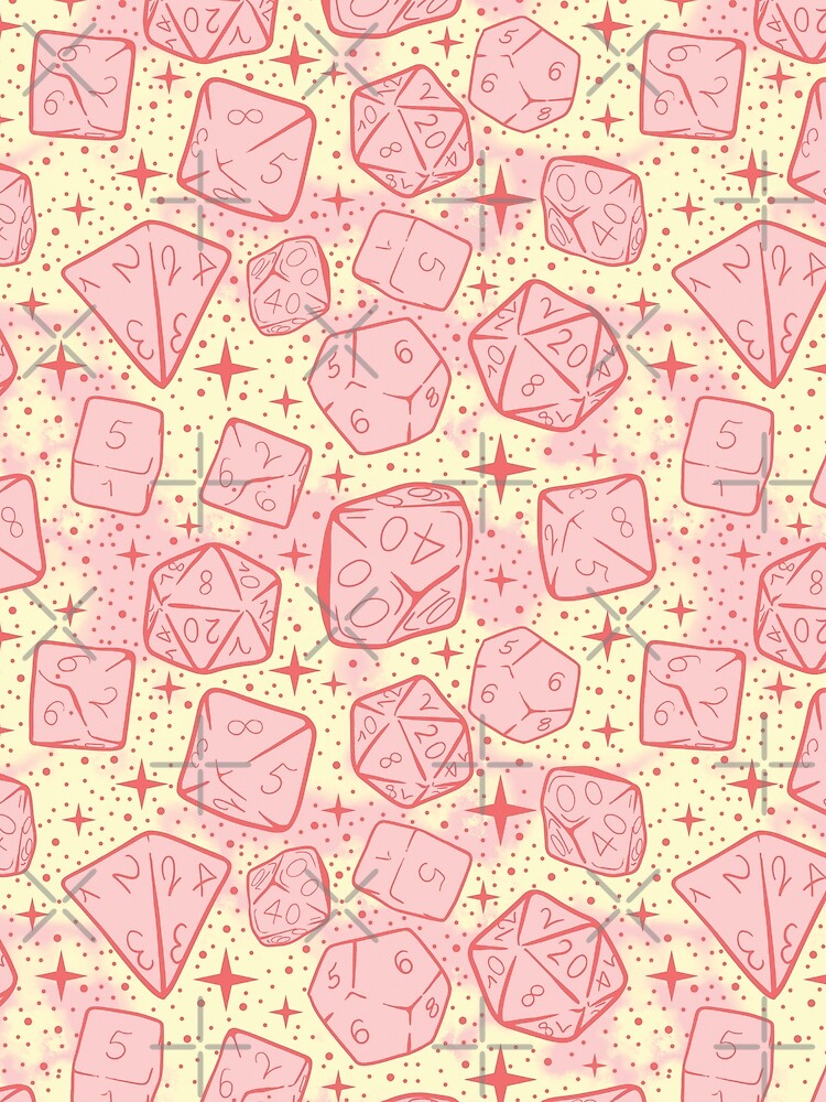 "Magical Dice Pattern, Pink Vr. | DnD Dungeons Dragons Tabletop RPG ...