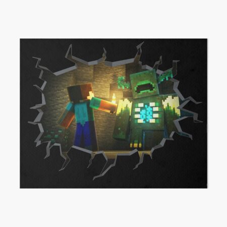 Lámina rígida «Minecraft 3D Gaming Wall Grieta Efecto Boss Versión» de ...