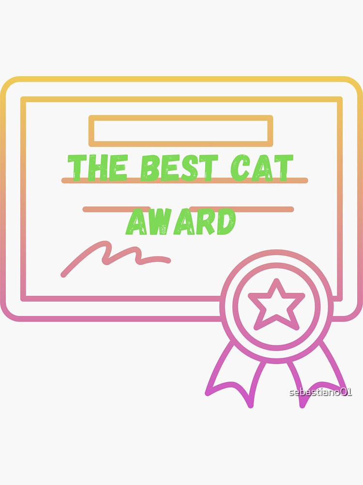 "cat award" Sticker for Sale by sebastiano01 | Redbubble