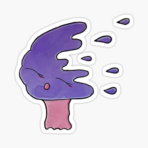 "cute wind blown tree" Sticker for Sale by maknartcolorful | Redbubble