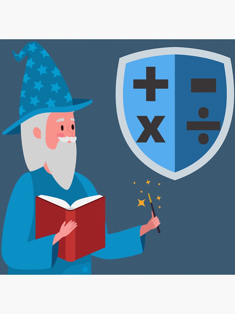 "Math Wizard" Sticker for Sale by LemonSkies11 | Redbubble