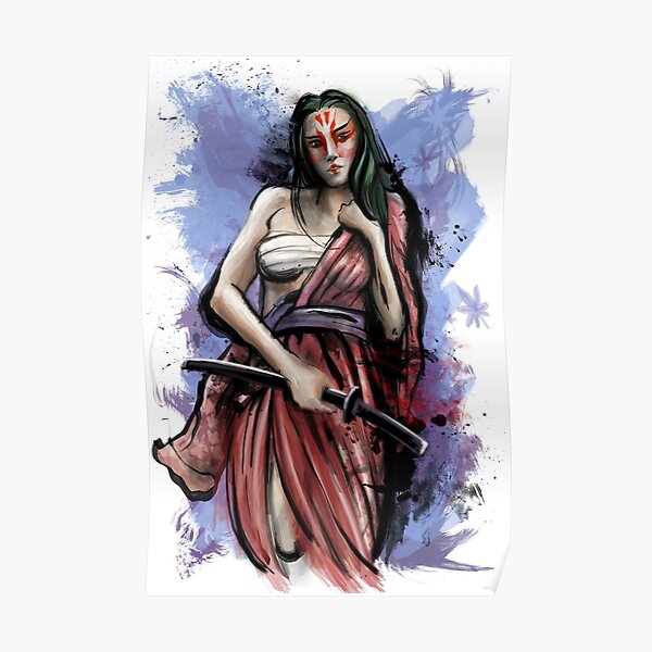 "Samurai Girl" Poster for Sale by Snapnfit | Redbubble