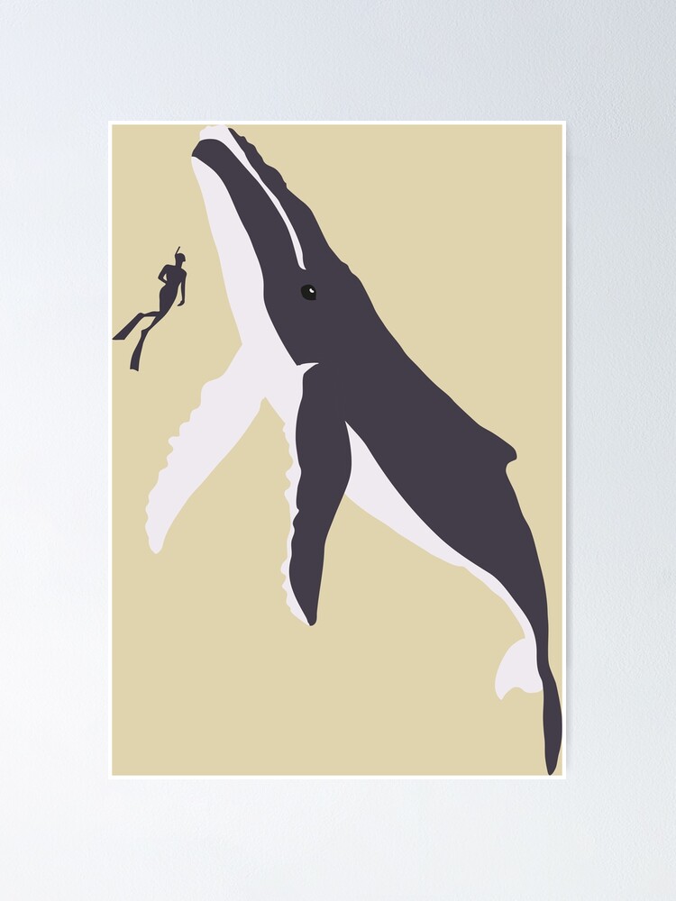 "Humpback Whale and Human" Poster for Sale by KinLost | Redbubble