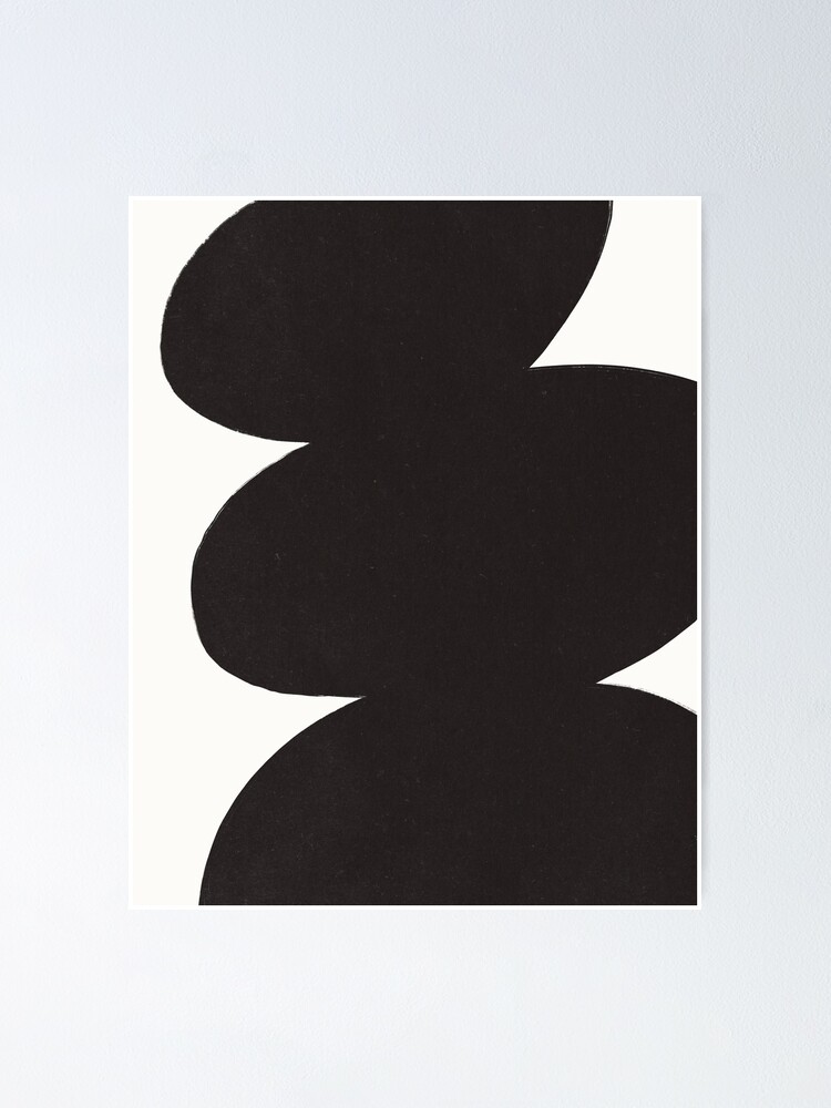 "Abstract Geometric Black and White Organic Shapes" Poster for Sale by ...