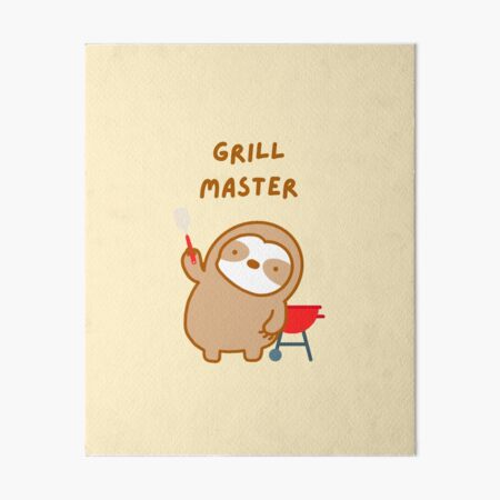 "Grill Master Summer Cookout Sloth " Art Board Print for Sale by ...