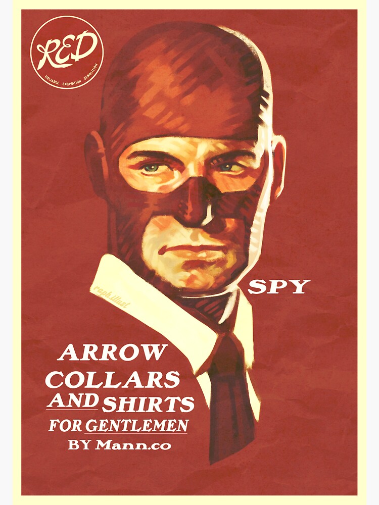 "Team Fortress Spy poster (RED)" Sticker for Sale by gildedraph | Redbubble