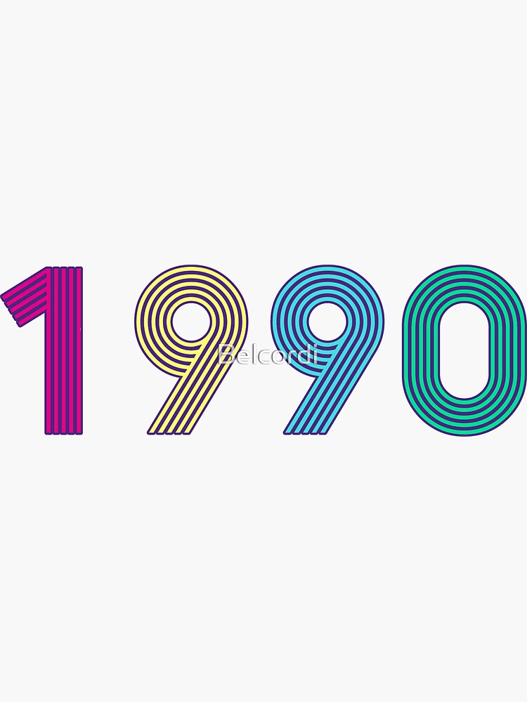 "Year 1990 - 90s Colors" Sticker for Sale by Belcordi | Redbubble