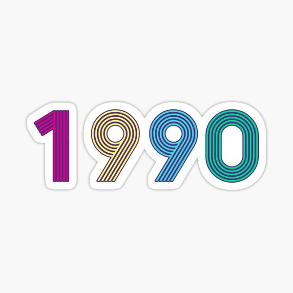 "Year 1990 - 90s Colors" Sticker for Sale by Belcordi | Redbubble