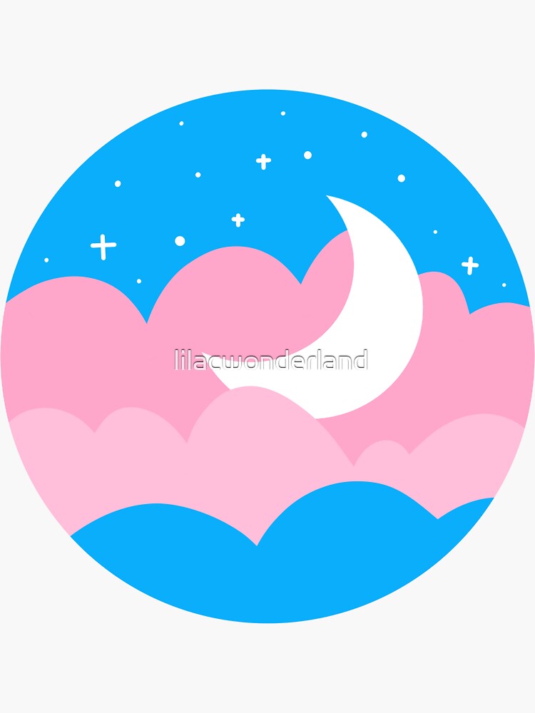 "Discreet Trans Pride Flag Moon" Sticker for Sale by lilacwonderland ...