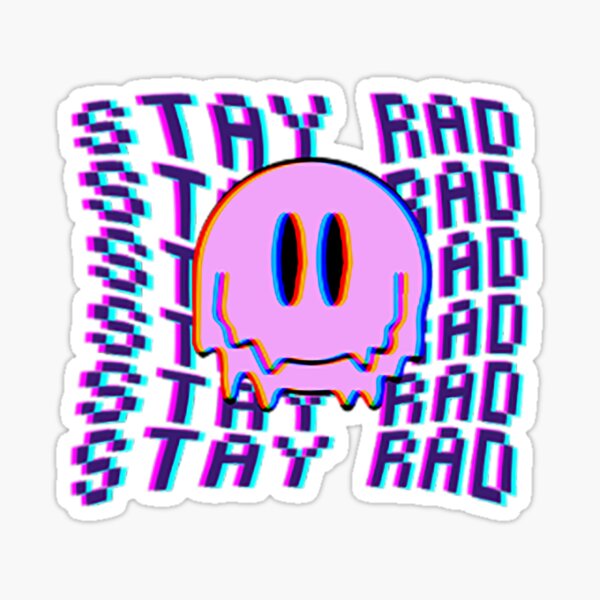 ""Stay Rad" Trippy Smile Design" Sticker for Sale by A-OK-Designs ...