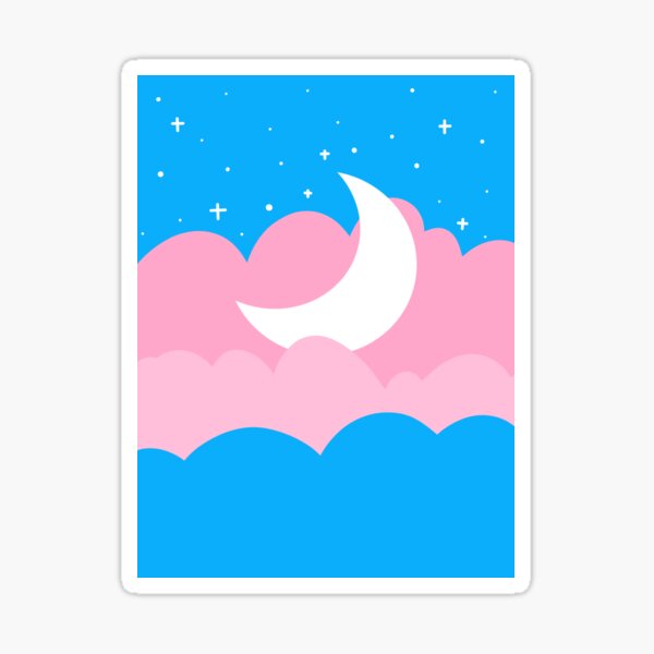 "Discreet Trans Pride Flag Moon" Sticker for Sale by lilacwonderland ...
