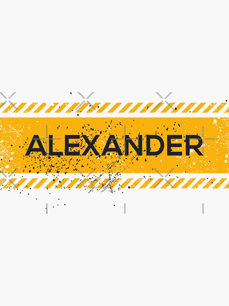 "Alexander name, Yellow sign design." Sticker for Sale by khaledarabic ...
