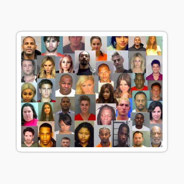 "Celeb mugshots" Sticker for Sale by devoneverton | Redbubble