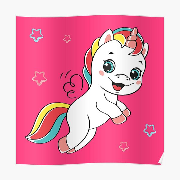 "Cute Little Baby Unicorn - Kids Girls " Poster for Sale by OMGCutie ...