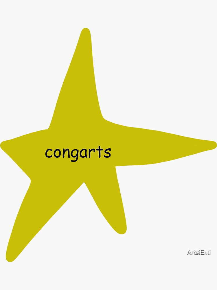 Congarts” Joke Star" Sticker for Sale by ArtsiEmi | Redbubble