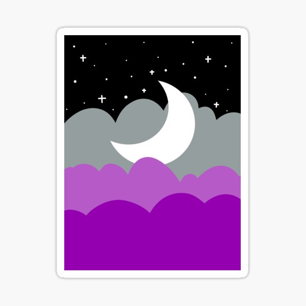 "Discreet Ace Pride Flag Moon" Sticker for Sale by lilacwonderland ...