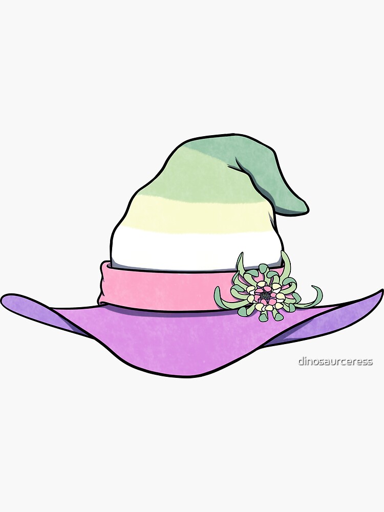 "Genderfae Pride Mage Hat" Sticker for Sale by dinosaurceress | Redbubble