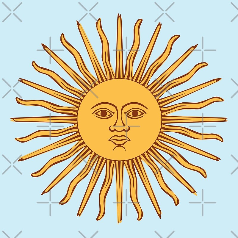 "celestial golden sun with face line drawing vintage rays" by opptop ...