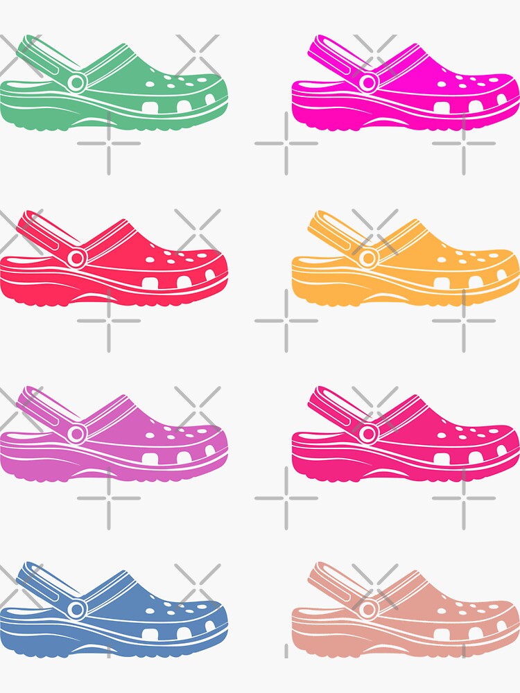 "Colorful crocs stickers pack" Sticker for Sale by SkiniB | Redbubble