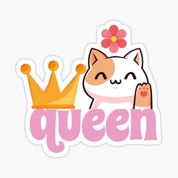 " Smiley Queen Kitty" Sticker by Kamelkasem | Redbubble
