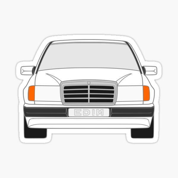 "Mercedes W124 colored" Sticker for Sale by EdimDesign | Redbubble
