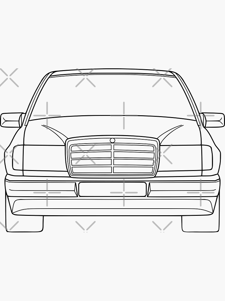 "Mercedes W124 black lines" Sticker for Sale by EdimDesign | Redbubble