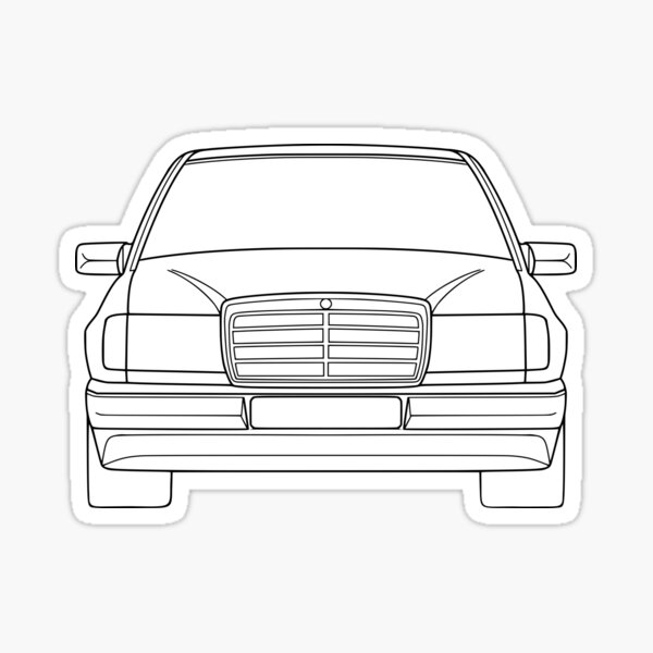 "Mercedes W124 black lines" Sticker for Sale by EdimDesign | Redbubble