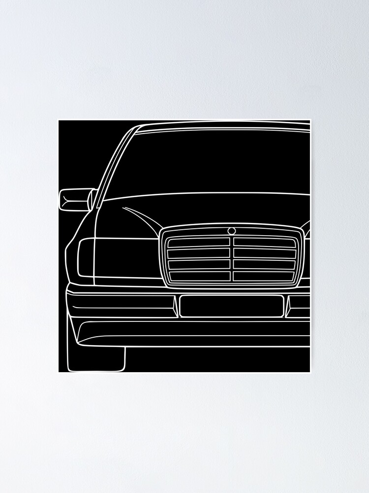 "Mercedes W124 white lines" Poster for Sale by EdimDesign | Redbubble