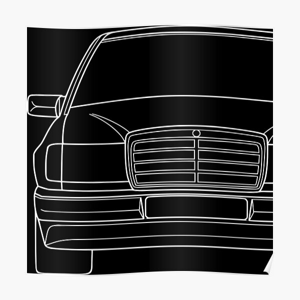"Mercedes W124 white lines" Poster for Sale by EdimDesign | Redbubble