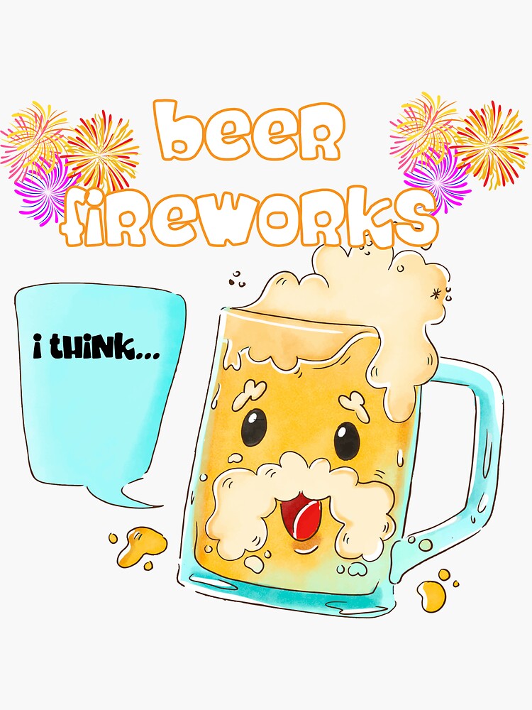 Pegatina «Beer Fireworks Shirt Beer Fireworksa camiseta negra una ...