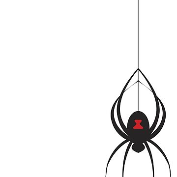 "Black widow spider coming down a single line of web" Art Board Print ...