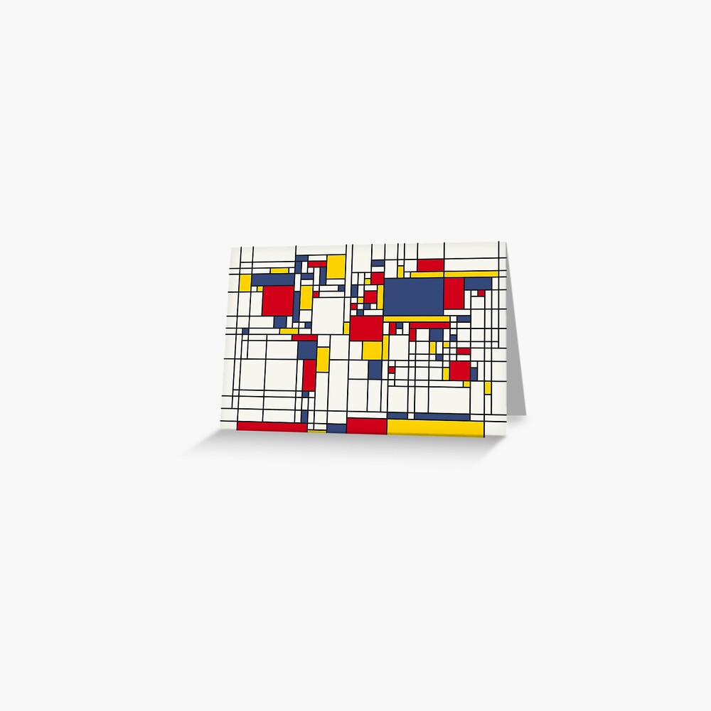 "Map of the World Map in the style of Piet Mondrian, Art Print ...
