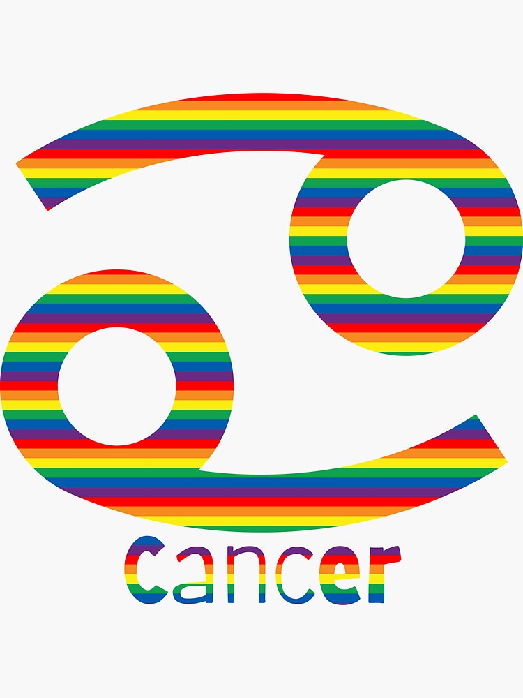 "Cancer Rainbow Signs" Sticker for Sale by Zodi-Roady | Redbubble