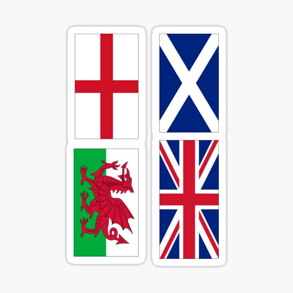"Red Flags of United Kingdom Pattern" Sticker by deanworld | Redbubble