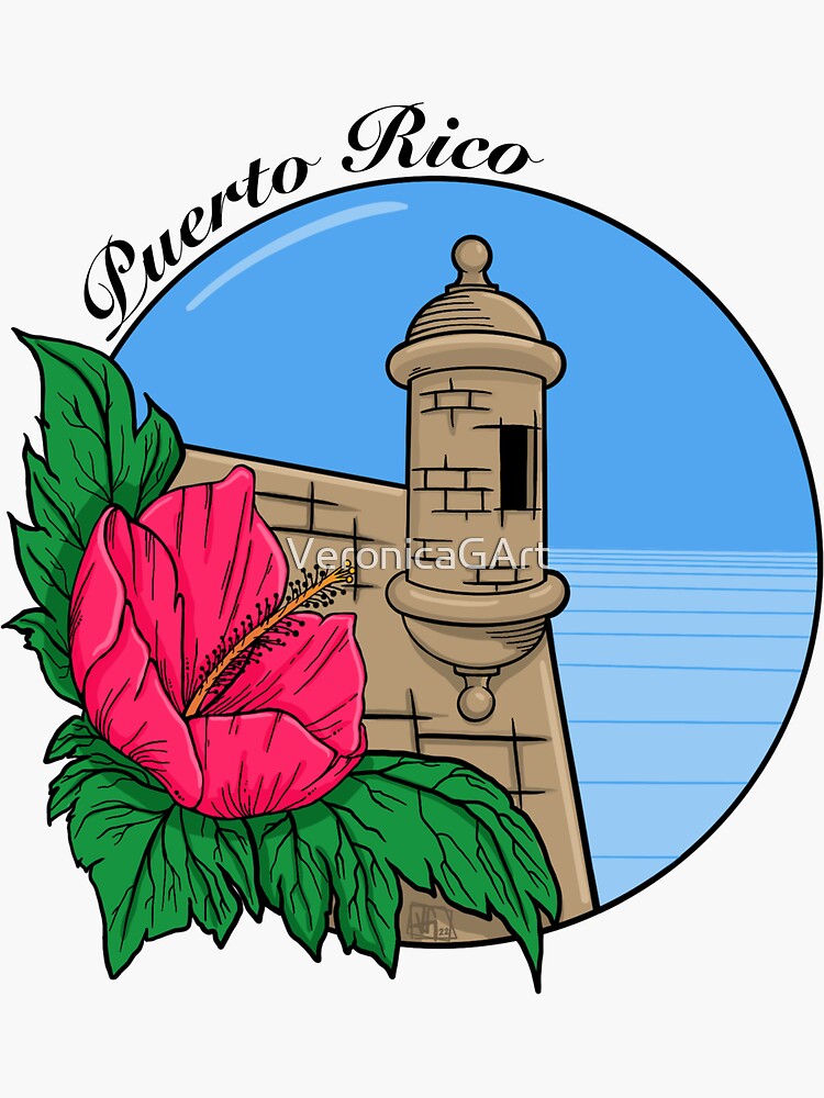 "El Morro Puerto Rico Maga Flower" Sticker for Sale by VeronicaGArt ...