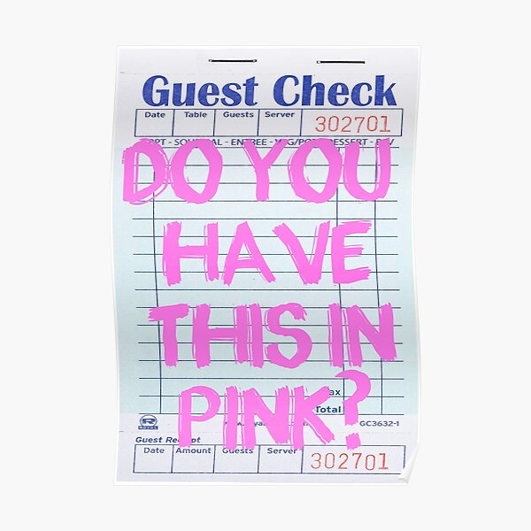 "PINKKKK - GUEST CHECK NIKKISBLING_" Poster for Sale by nicolekap29 ...