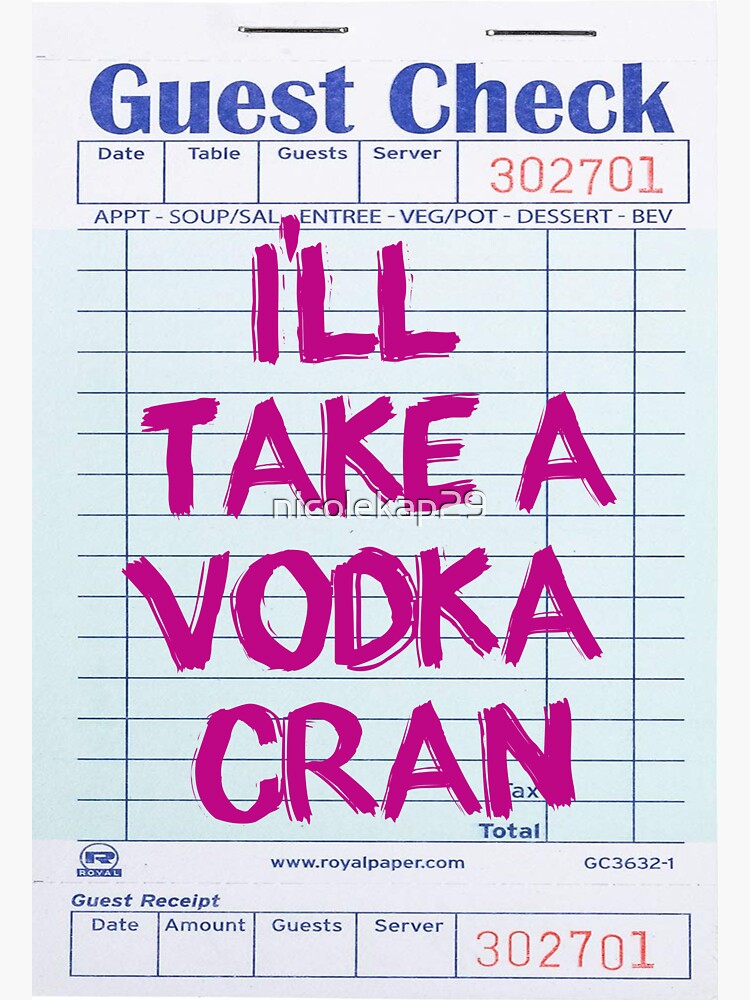 "cheers - GUEST CHECK NIKKISBLING_" Sticker for Sale by nicolekap29 ...