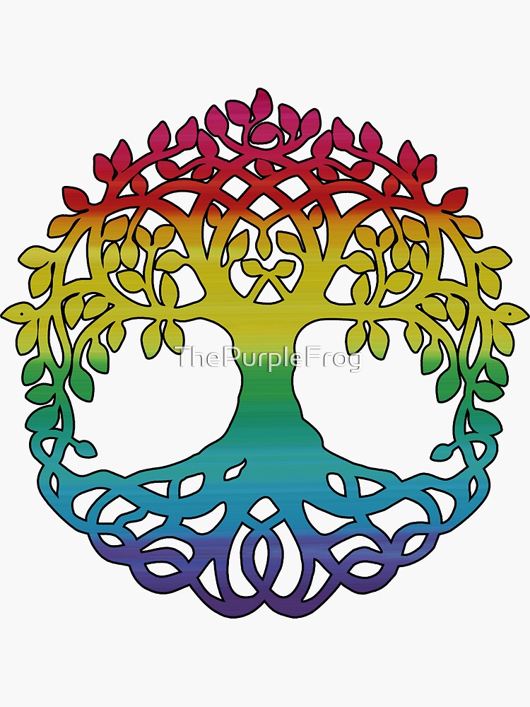 "Rainbow Tree of Life" Sticker for Sale by ThePurpleFrog | Redbubble