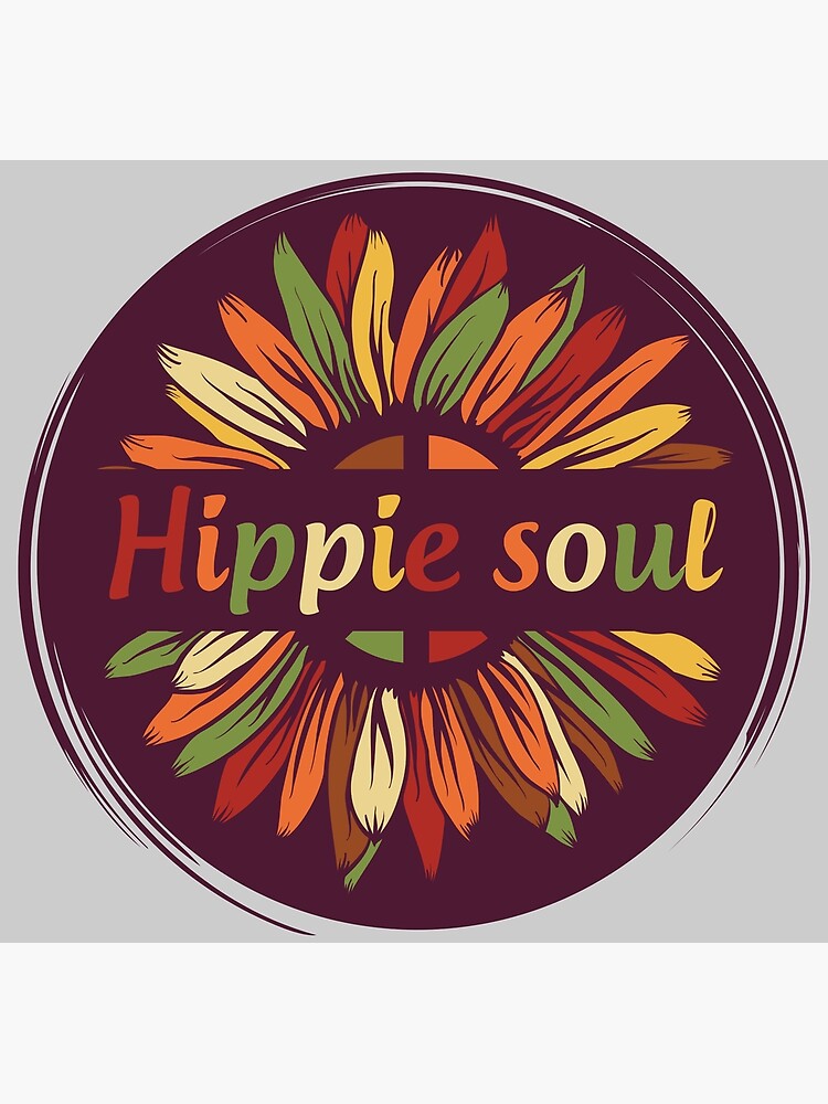 "Hippie Soul, Fall Colors Sunflower, Retro Hippies" Poster for Sale by ...