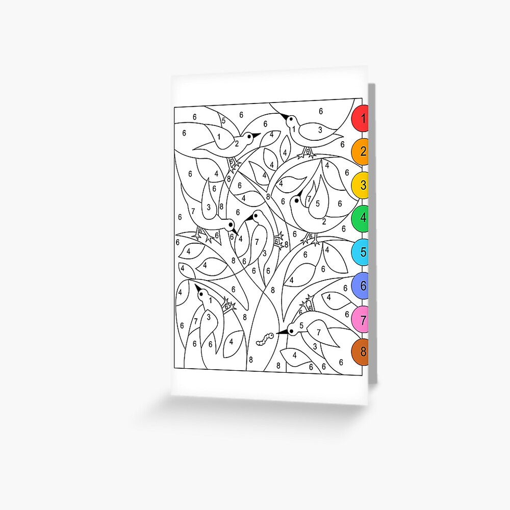 "Color By Number" Greeting Card by NicoleKidwoman | Redbubble