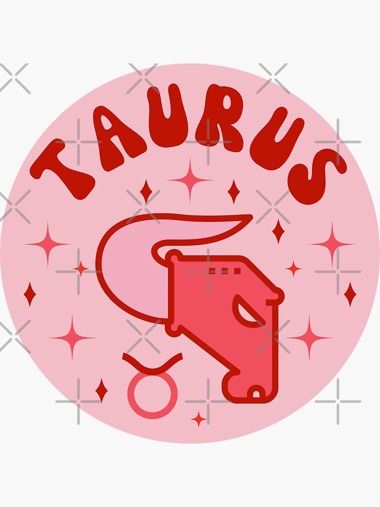 "Taurus Zodiac Sign" Sticker for Sale by groovyfolk | Redbubble