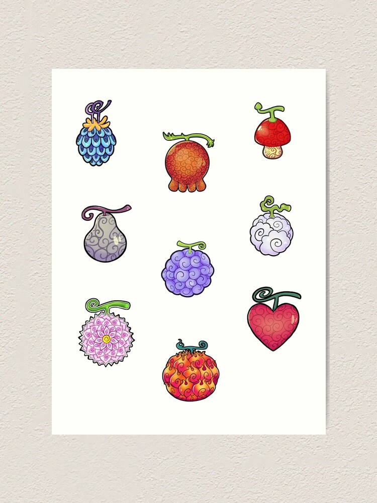 "One Piece Devil Fruits Collection sticker pack" Art Print for Sale by ...