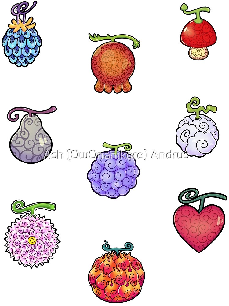 "One Piece Devil Fruits Collection sticker pack" Art Print for Sale by ...